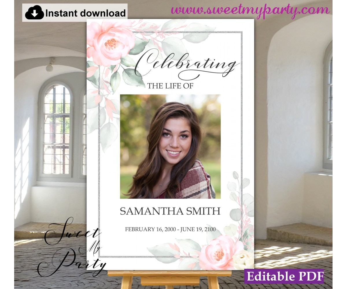Funeral Welcome Sign Template|Funeral Welcome Poster|Celebration of ...