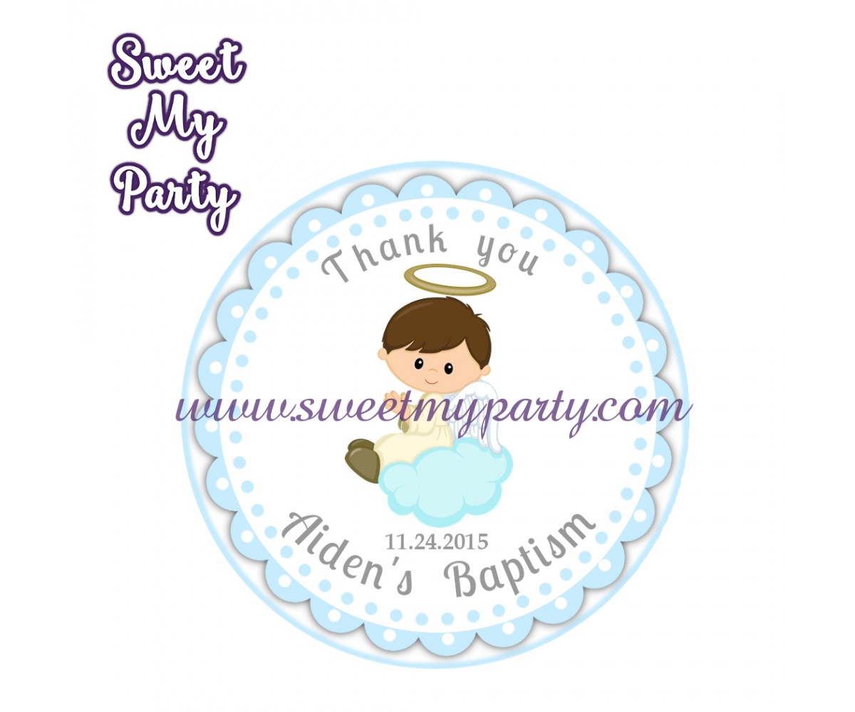 baptism stickers for boy|boy christening thank you tags|boy baptism ...