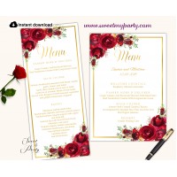 Red Roses Engagement Party welcome sign printable template|red roses ...
