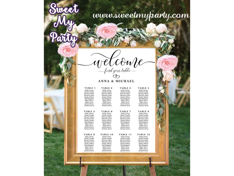 Wedding seating chart|Rustic Wedding seating chart|Wedding seating plan ...