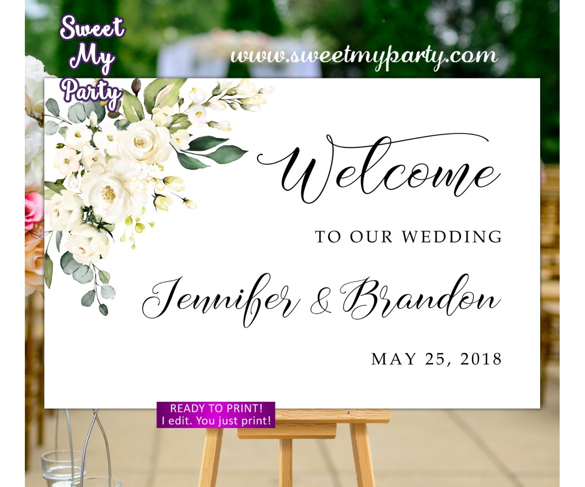 Ivory welcome sign|Cream wedding welcome sign|Ivory wedding welcome ...