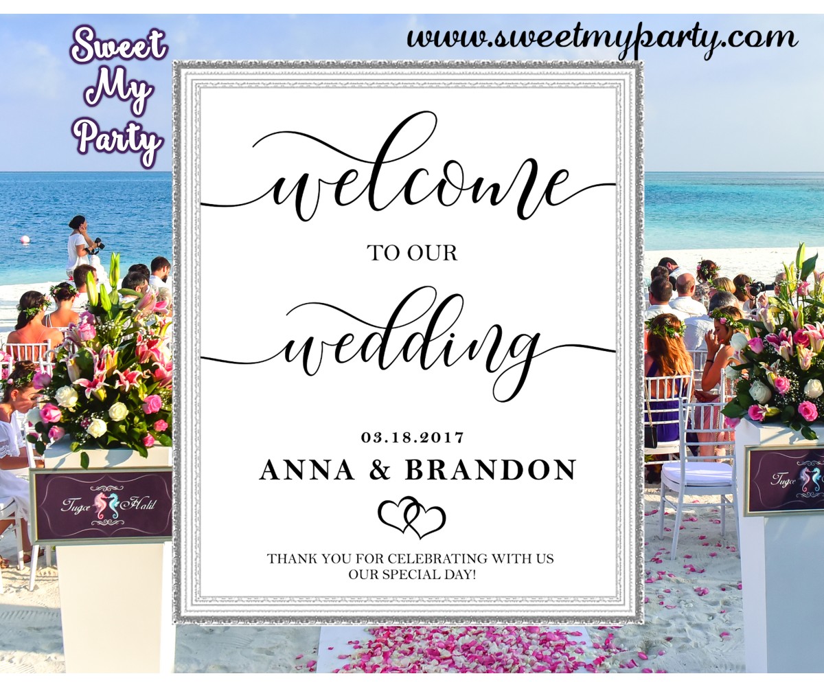 Wedding welcome sign|Welcome to our wedding sign|Welcome wedding sign ...